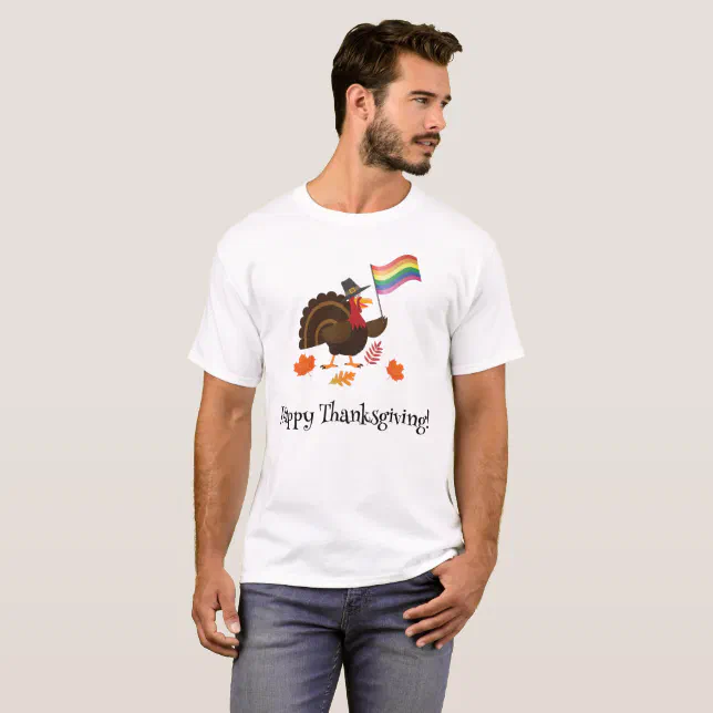 Gay Happy Thanksgiving Male T-Shirt | Zazzle