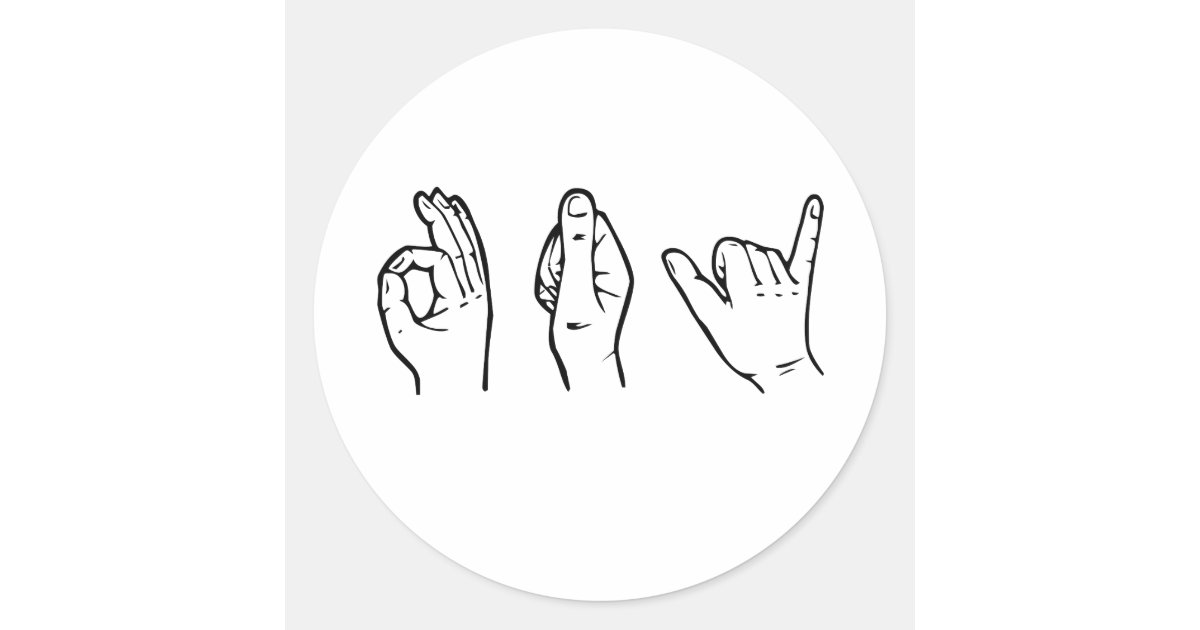 GAY IN SIGN LANGUAGE -.png Classic Round Sticker | Zazzle