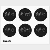 GAY IN SIGN LANGUAGE - WHITE -.png Classic Round Sticker | Zazzle