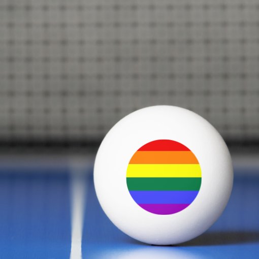 Gay Lesbian LGBT Rainbow Pride Flag Ping-Pong Ball | Zazzle