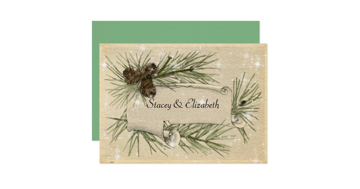 Gay Lesbian Winter Wedding Invitation