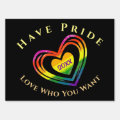 Gay LGBTQ Pride Flag Heart Sign Personalize | Zazzle