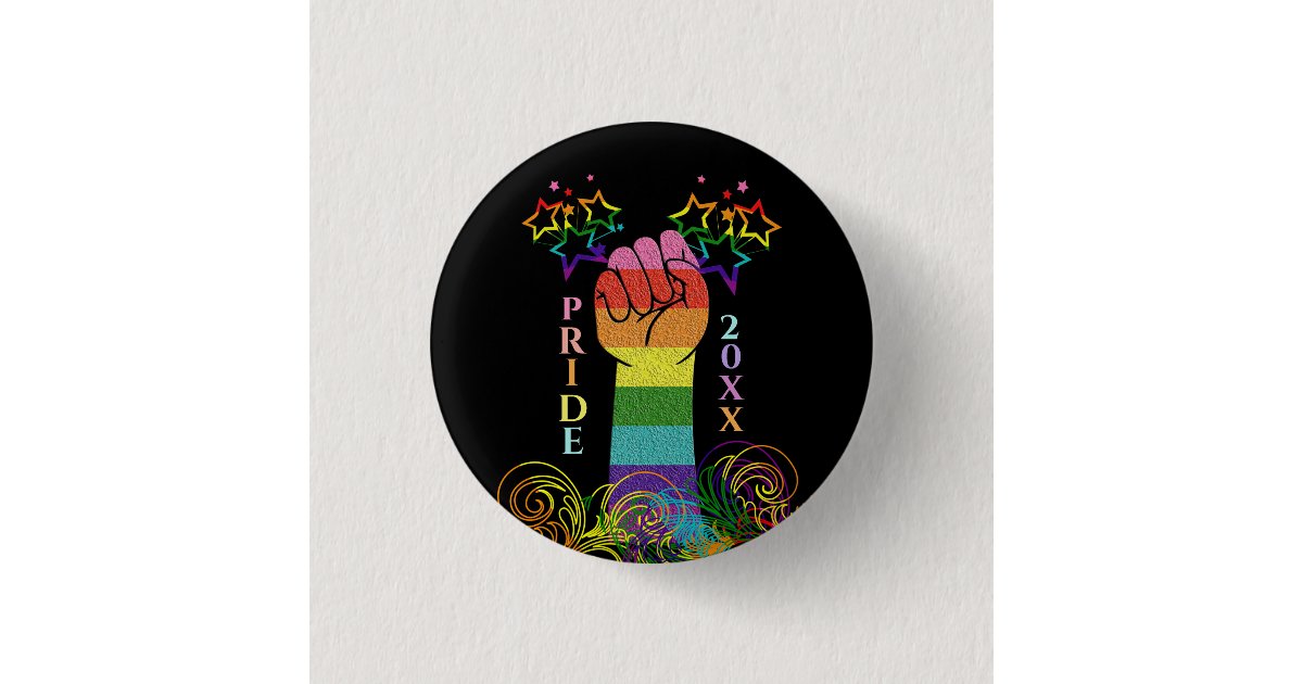 Gay LGBTQ Pride Month Rainbow Custom Button | Zazzle