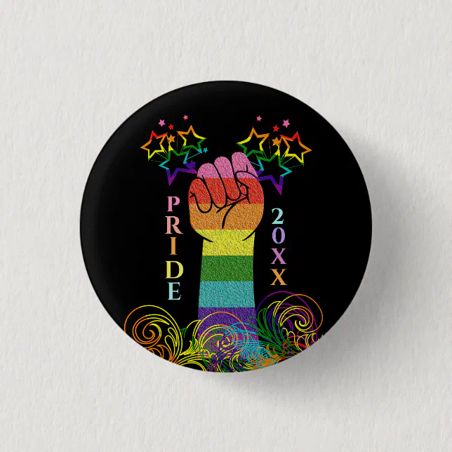 Gay LGBTQ Pride Month Rainbow Custom Button | Zazzle