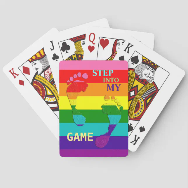 Gay LGBTQ Rainbow Flag Pride Colors Feet Poker Cards | Zazzle