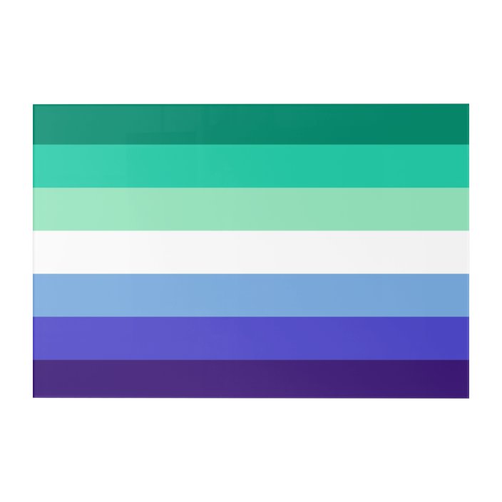 Gay Mens Pride Flag (Azure & Blue) Acrylic Print | Zazzle.com