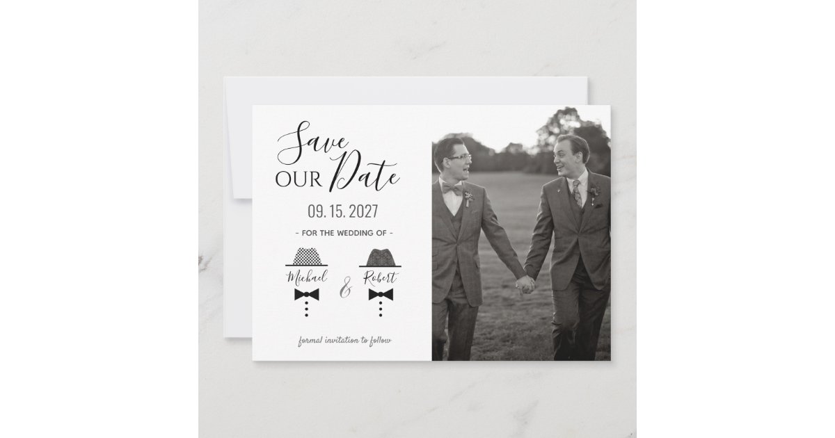 Gay Photo Wedding Save The Date | Zazzle