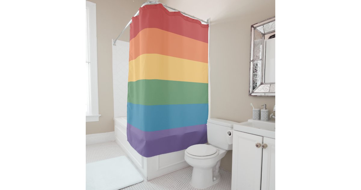 Gay Pride Flag Heathered Shower Curtain Zazzle