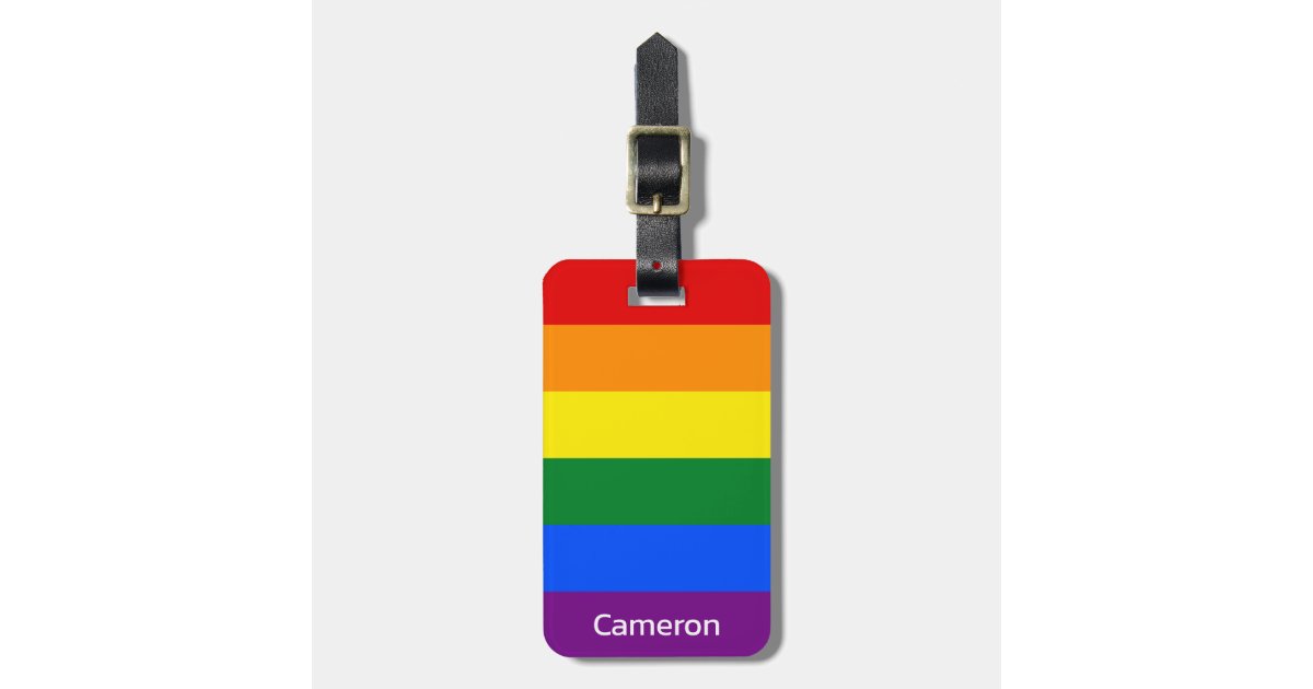 Gay Pride Flag Personalized Luggage Tag | Zazzle