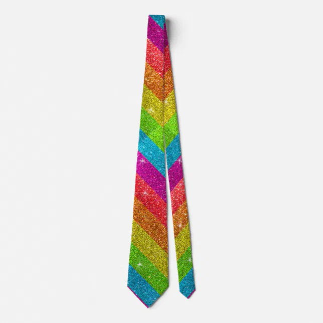 Gay Pride Flag Rainbow Glitter Stripes LGBT Love Neck Tie | Zazzle