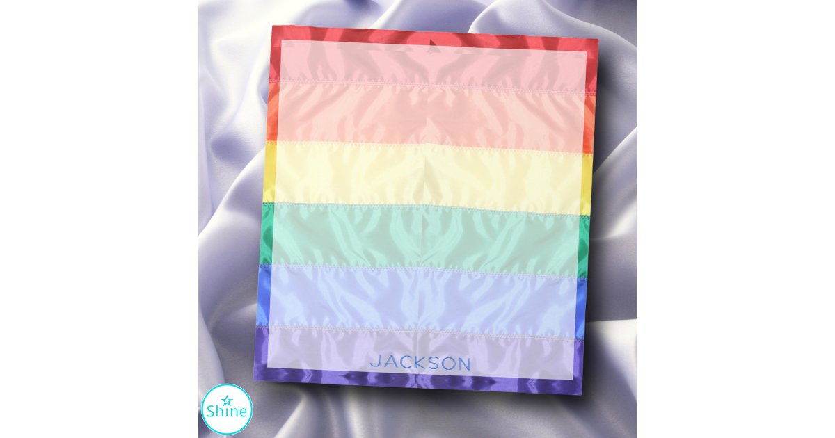 Gay Pride Flag Rainbow Stripe Name Text LGBT LGBTQ Notepad | Zazzle