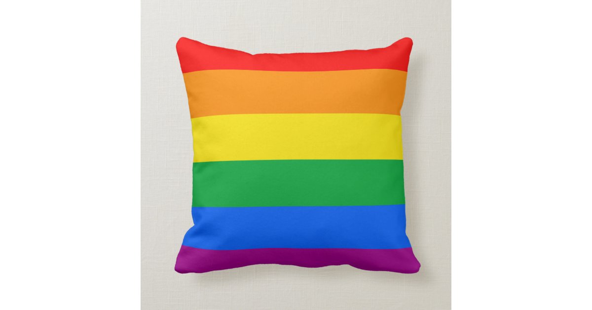 GAY PRIDE FLAG THROW PILLOW | Zazzle.com