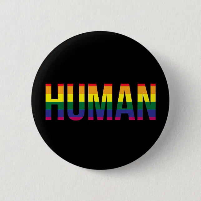 Gay Pride Human Pinback Button | Zazzle