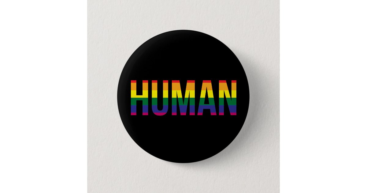 Gay Pride Human Pinback Button | Zazzle