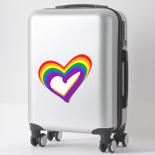 Gay Pride LGBT Rainbow Heart LGBTQ Support Sticker | Zazzle