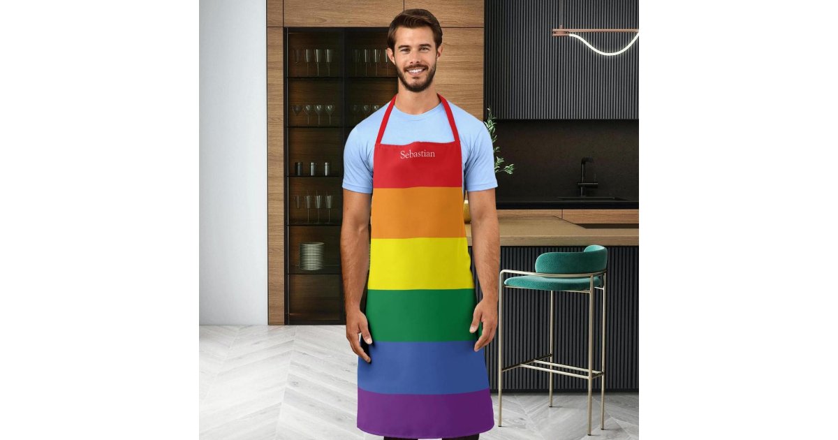 Gay Pride LGBT Rainbow Personalized Apron | Zazzle