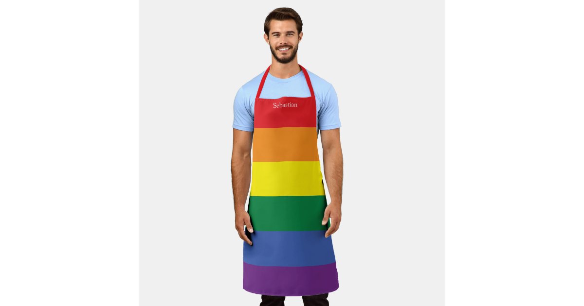 Gay Pride LGBT Rainbow Personalized Apron | Zazzle.com