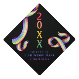 Gay Pride LGBTQ Graduate Name Class Year & School Graduation Cap Topper ...
