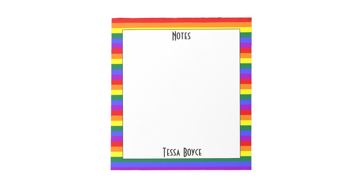 Gay Pride LGBTQ Pride Colors Monogrammed Notepad | Zazzle