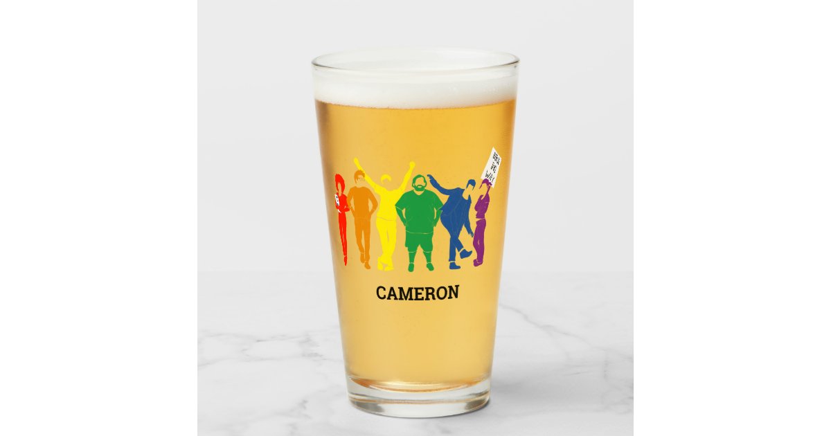 Gay Pride Parade Illustration Personalized Glass | Zazzle