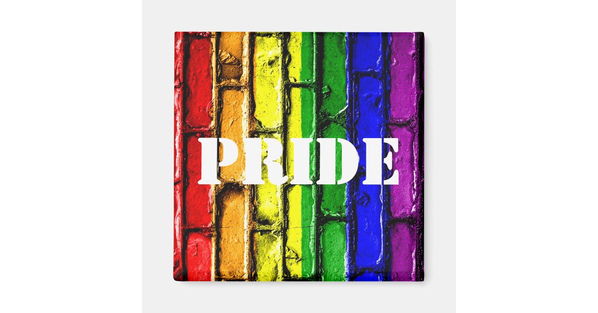 Gay PRIDE Rainbow Bricks magnet | Zazzle