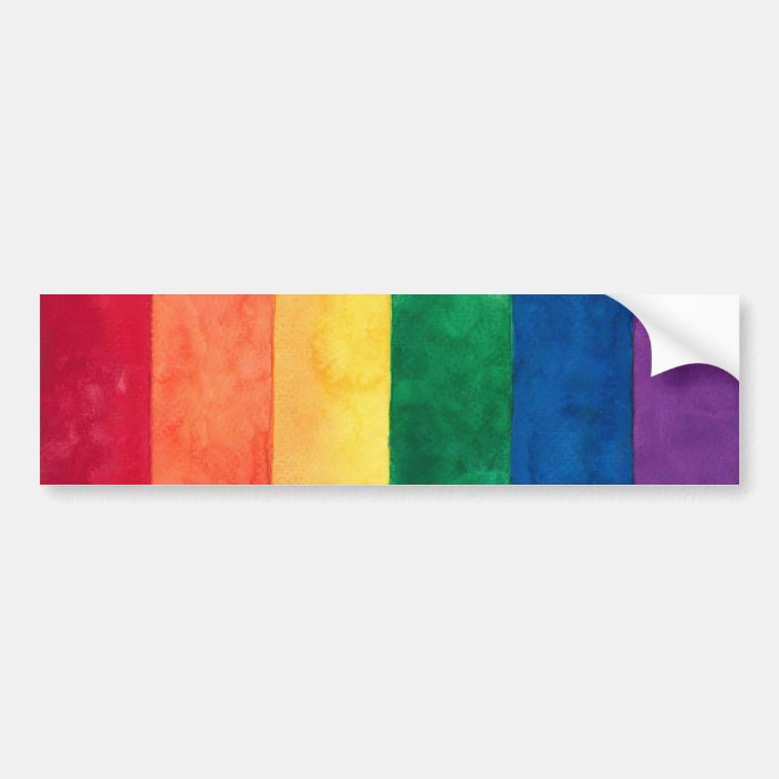 Gay Pride Rainbow Flag Bumper Sticker | Zazzle.com