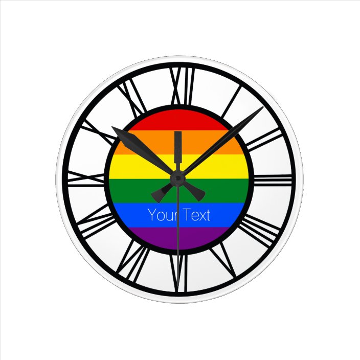 Gay Pride Rainbow Flag LGBT Personalized Round Clock | Zazzle.com