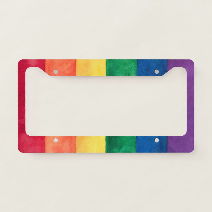 Gay Pride Rainbow Flag License Plate Frame | Zazzle