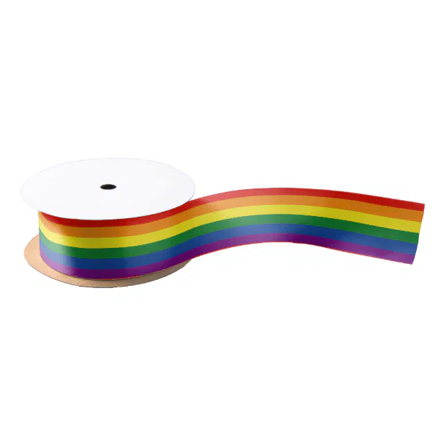 Gay pride Rainbow Flag Satin Ribbon | Zazzle