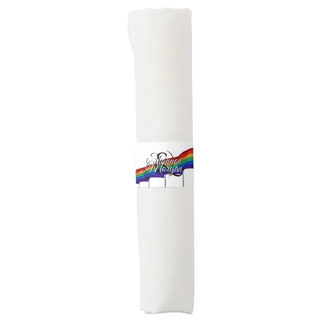 Gay Pride Rainbow Flags LGBTQ Wedding Napkin Bands | Zazzle