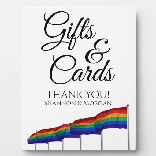 Gay Pride Rainbow Flags Wedding Ts And Cards Sign Plaque Zazzle