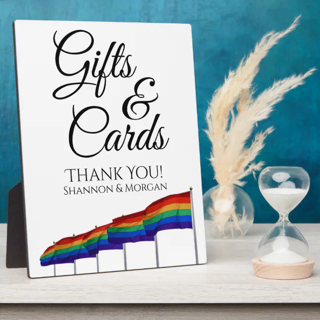 Gay Pride Rainbow Flags Wedding Ts And Cards Sign Plaque Zazzle