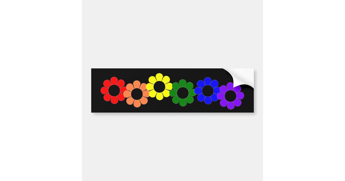 Gay Pride Rainbow Flowers Bumper Sticker | Zazzle