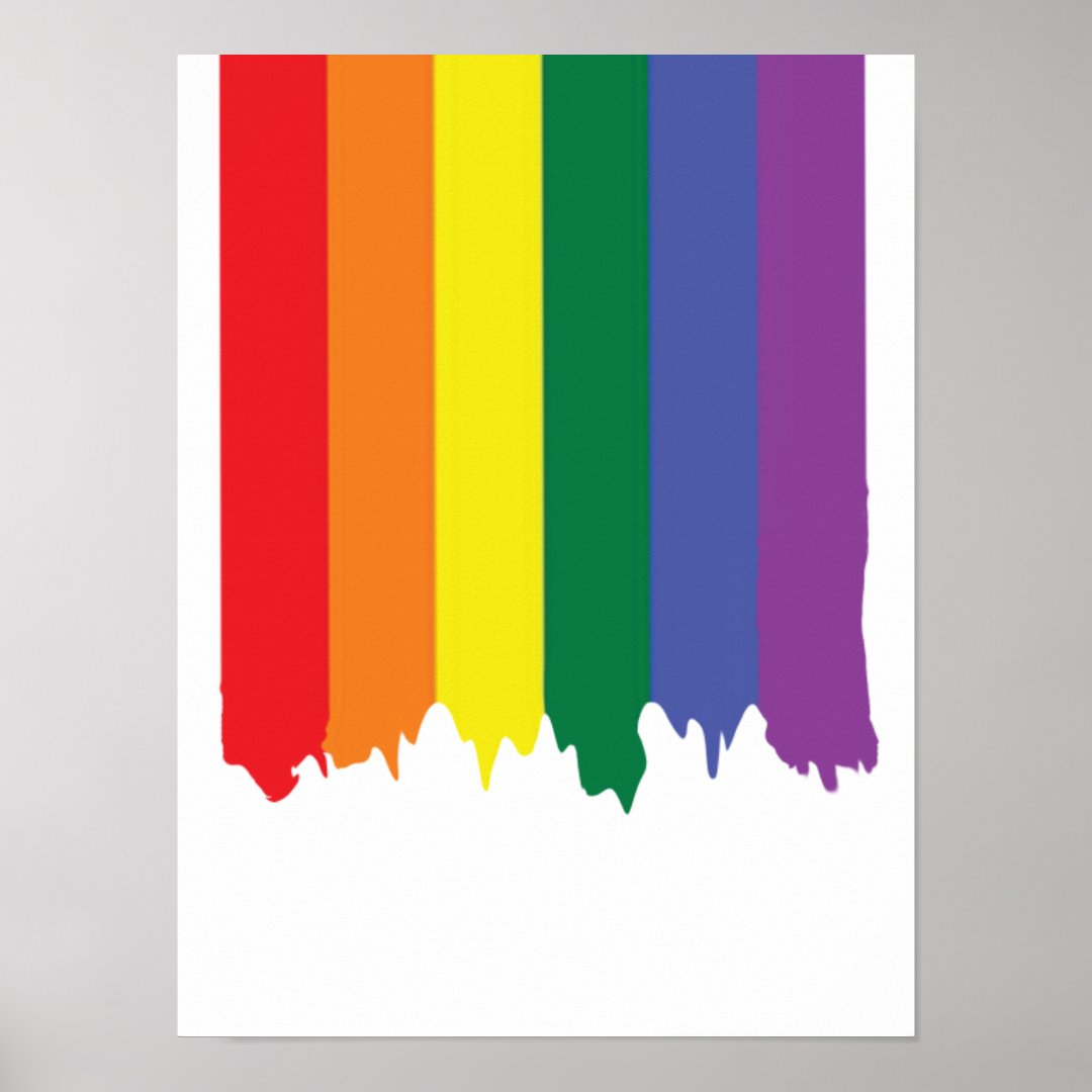 Gay Pride Rainbow Paint Flag Poster | Zazzle