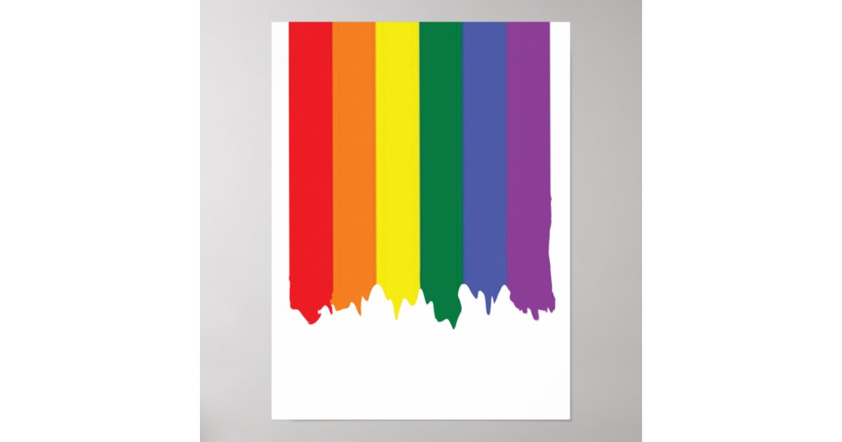 Gay Pride Rainbow Paint Flag Poster | Zazzle