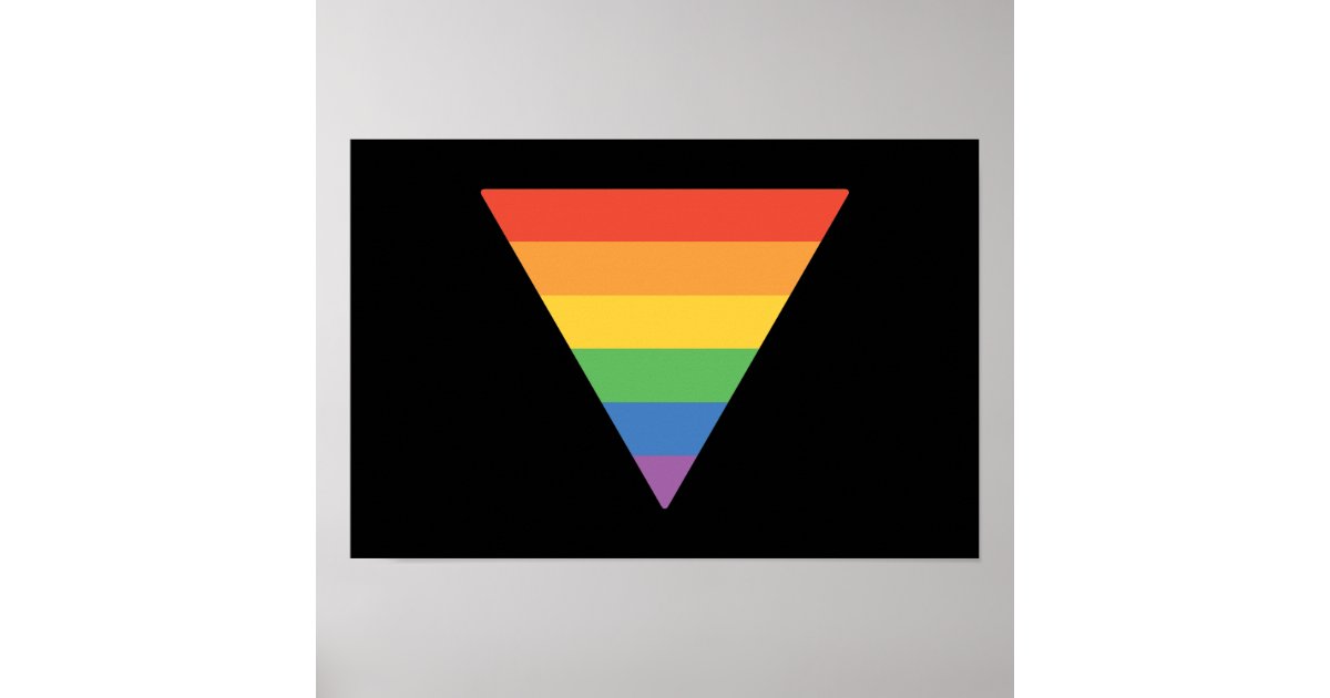 Gay Pride Rainbow Triangle Poster | Zazzle