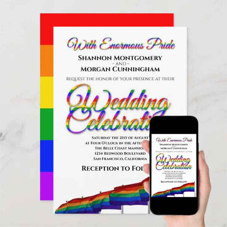 Gay Pride Rainbow Wedding Invitation | Zazzle