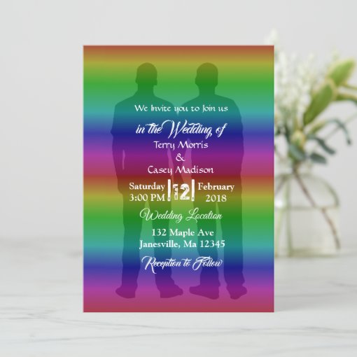Gay Pride Rainbow Wedding Invitations | Zazzle
