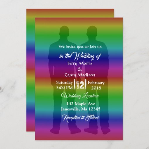 Gay Pride Rainbow Wedding Invitations | Zazzle