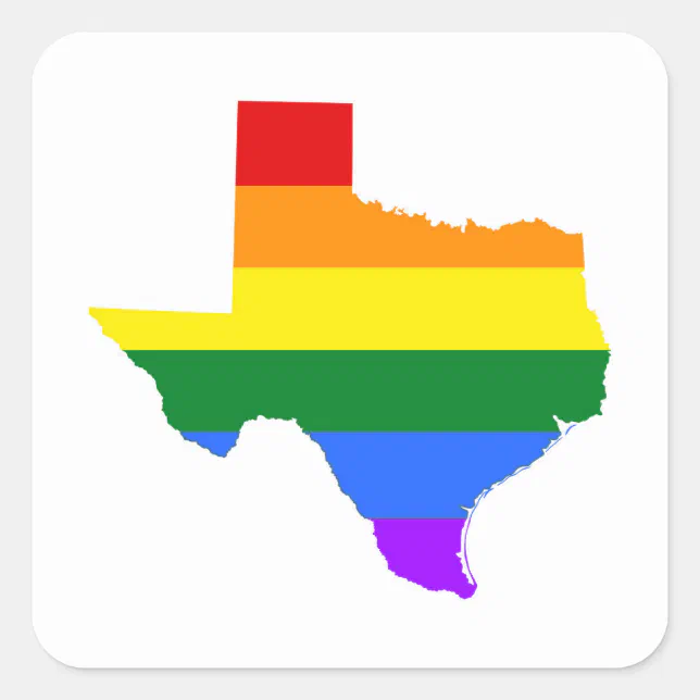 Gay Pride | Texas Rainbow Square Sticker | Zazzle