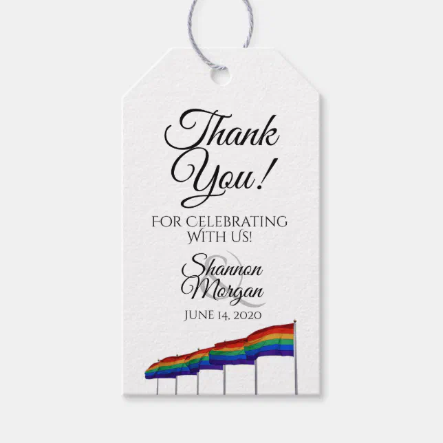 Gay Pride Wedding Thank You Favor T Tag Zazzle