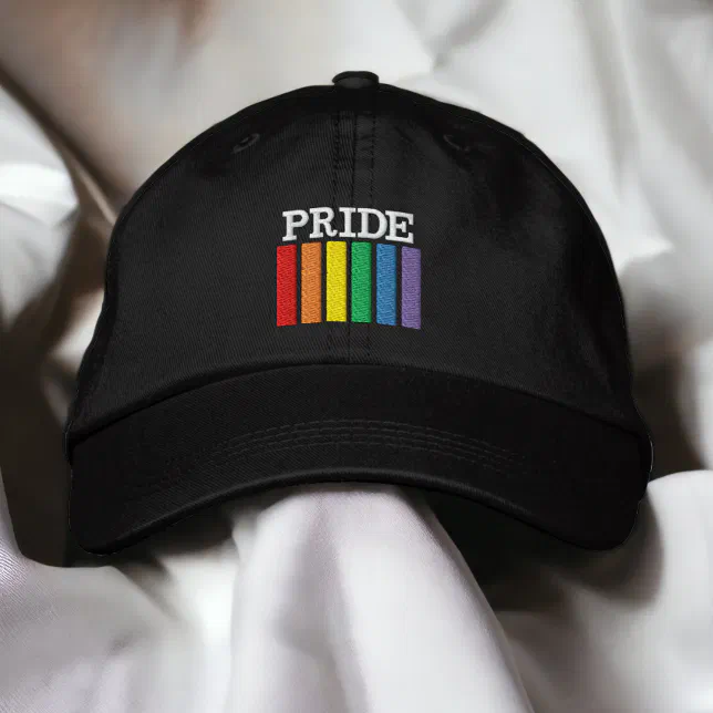 Gay Rainbow Pride Flag Stripes Personalized Embroidered Baseball Cap ...