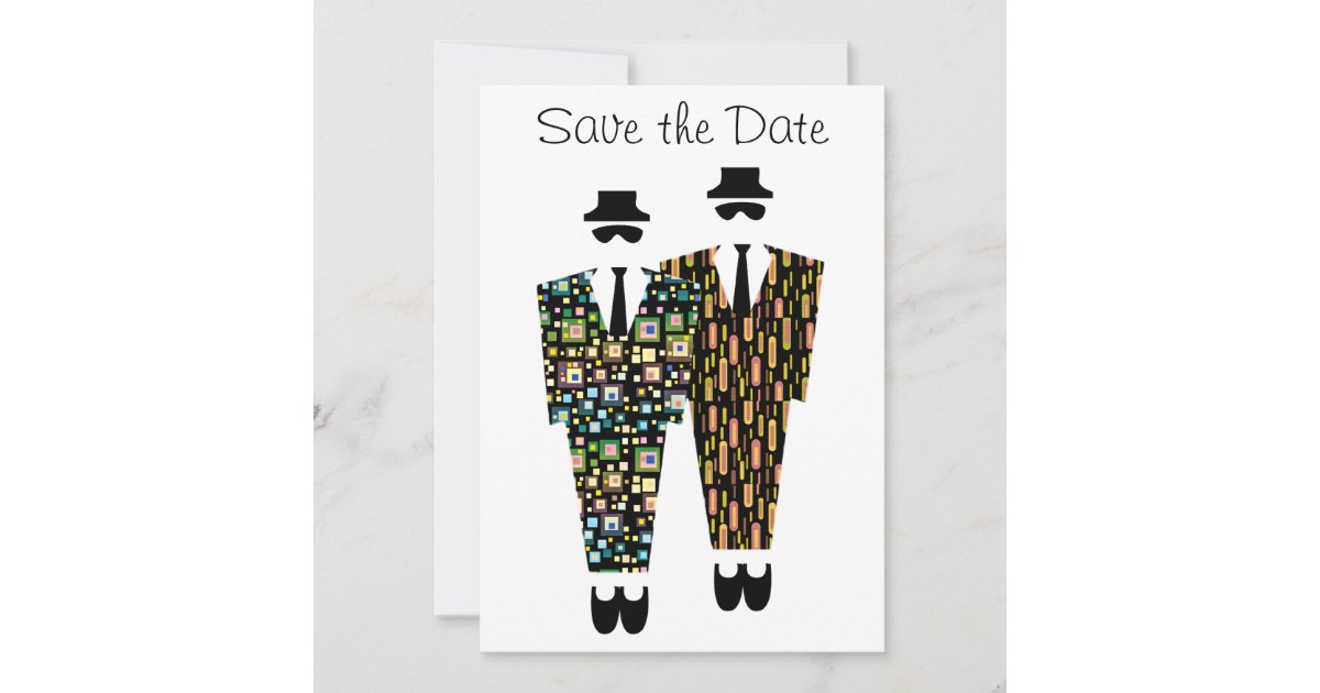 Gay Save The Date Announcement Card | Zazzle