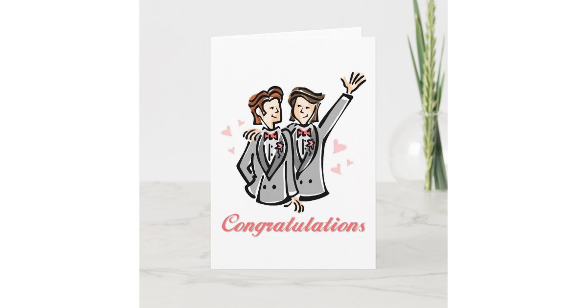 Gay Wedding Card (men) Customizable | Zazzle