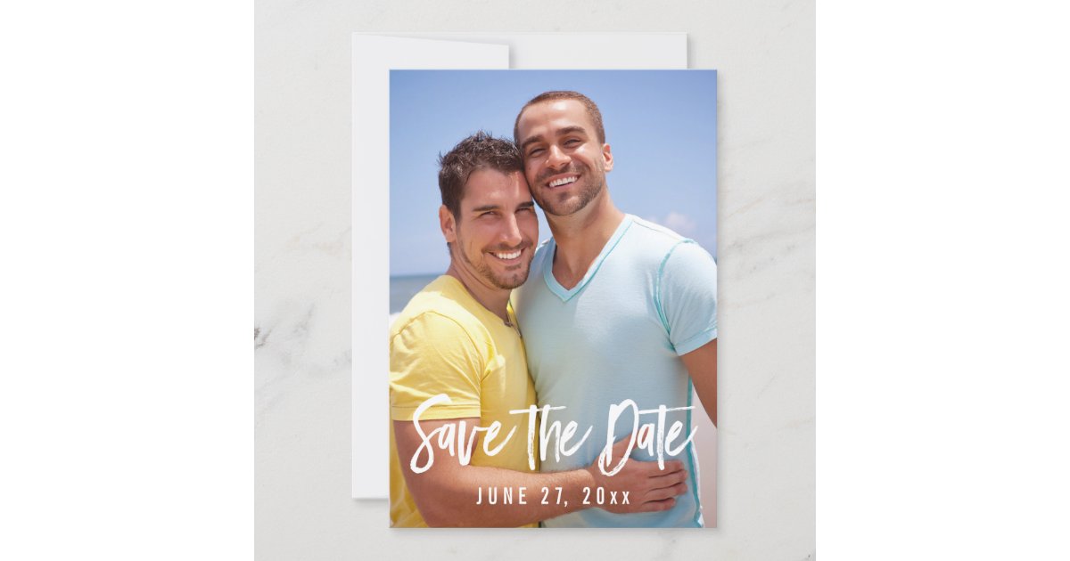 Gay Wedding Photo Save The Date Cards | Zazzle