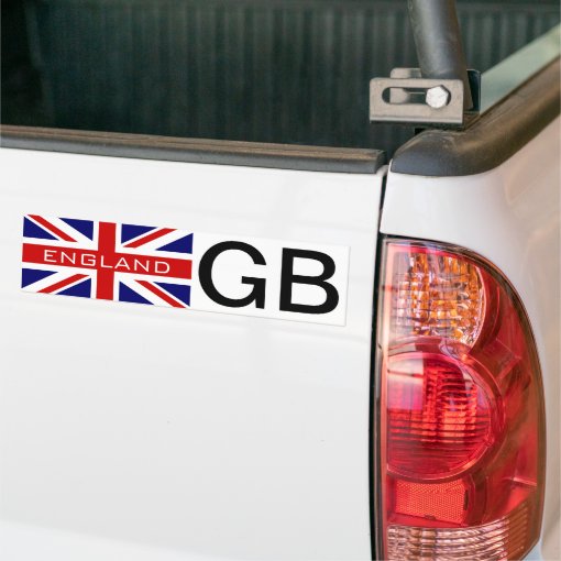 GB car sticker with British Union jack flag | Zazzle