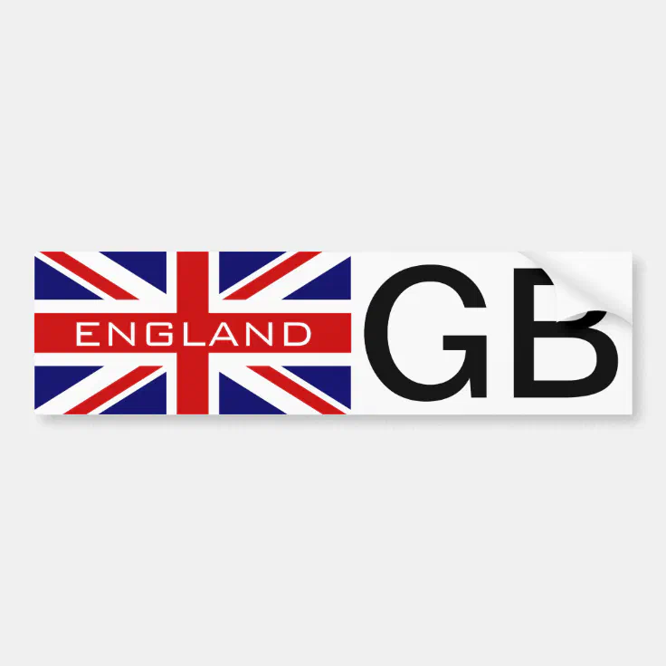 GB car sticker with British Union jack flag | Zazzle
