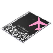 GC Aviation Takeoff Pink Damask Notepad Notebook | Zazzle