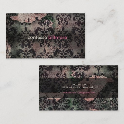 GC Captivating Contessa | Pink | MatteCreamCard Business Card | Zazzle