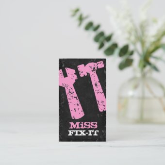 GC Miss Fix It Pink Concrete Business Card | Zazzle